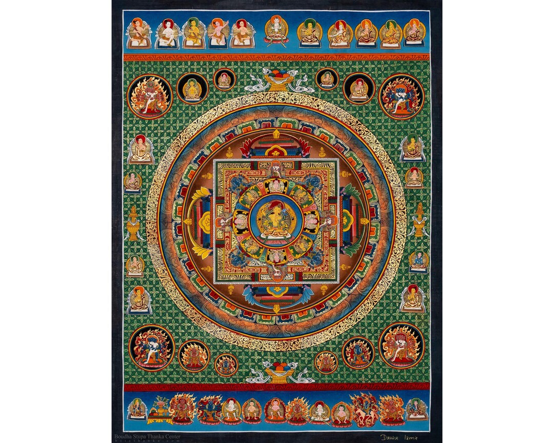 Harmonious Universal Mandala – Handmade Tibetan Thangka Painting - Etsy