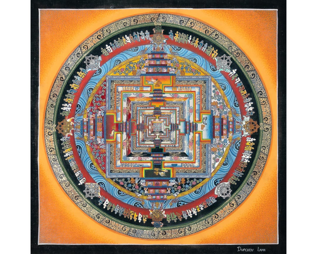 Kalachakra Mandala Thangka | Handmade Tibetan Art of Universal Balance ...