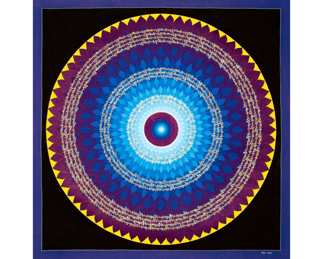 Handmade Lotus Mandala Thangka: Himalayan Sacred Art (61x61cm) - Etsy