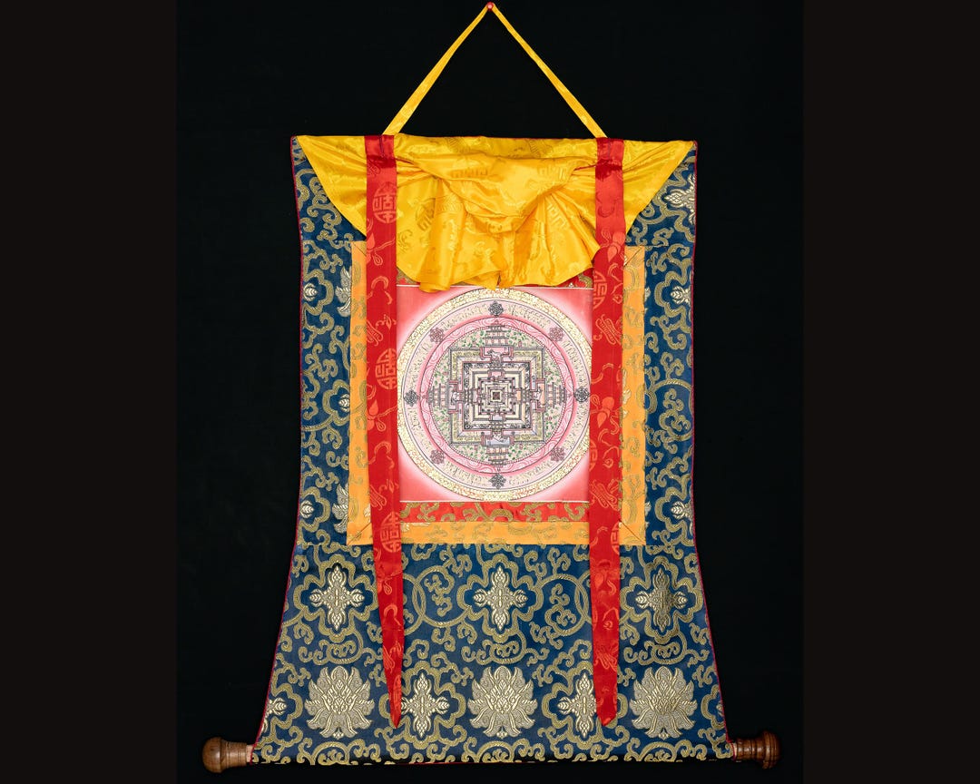 Wheel of Time Kalachakra Mandala – Handmade Buddhist Thangka Painting ...