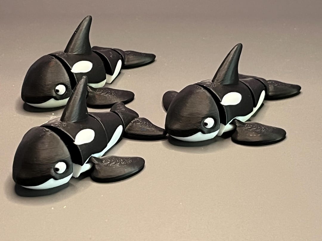 Mini Flexi Orca Whale | Pocket Pal | Mini Articulating Fidget Toy | 3d ...