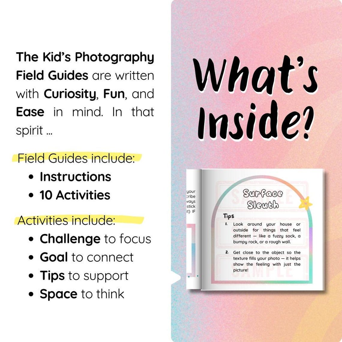 Volume 3: the Kid's Photography Field Guide - Group Games - Etsy