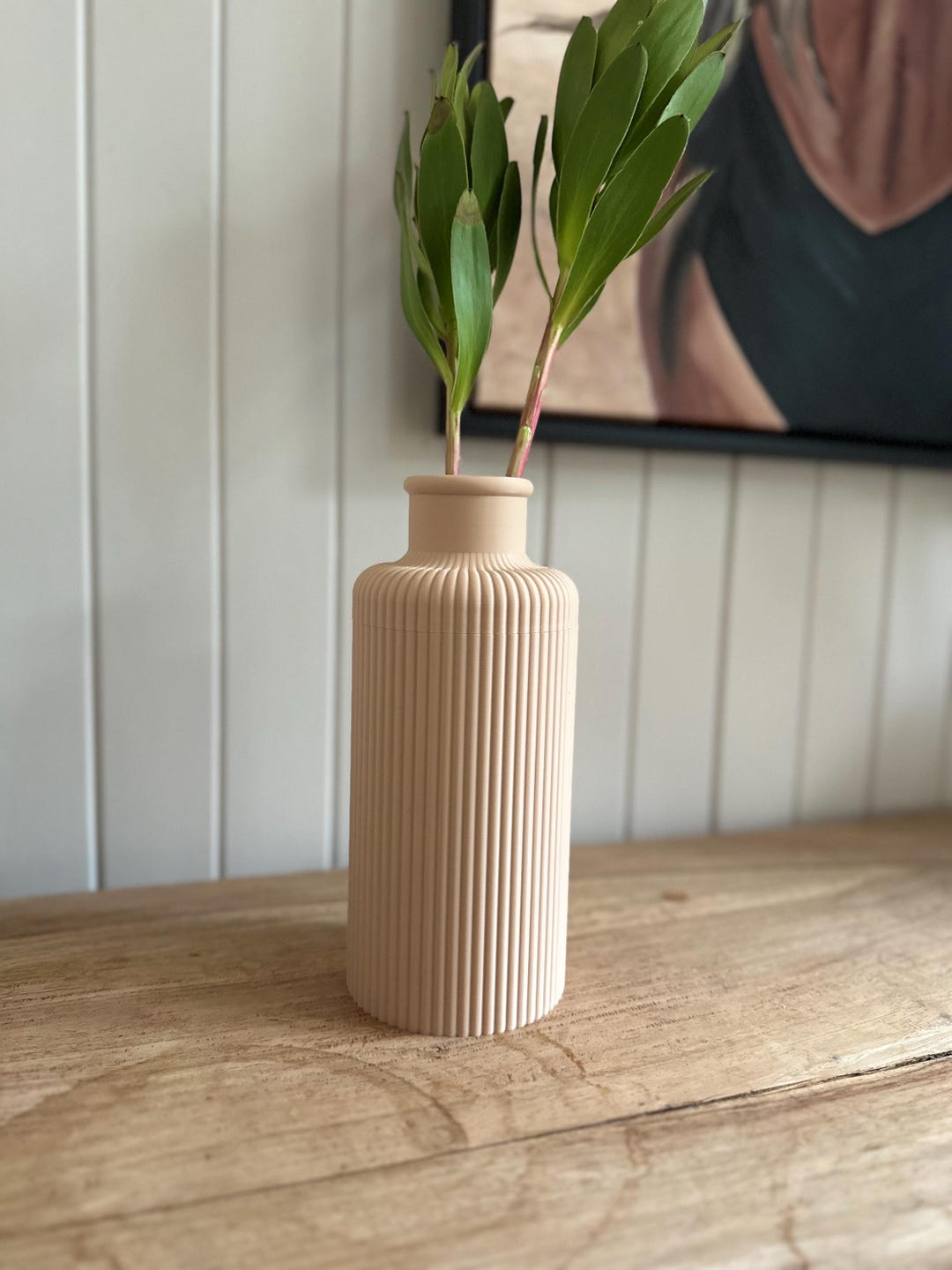 Modern Beige 3d-printed Twist-top Vase | Minimalist Home Decor ...