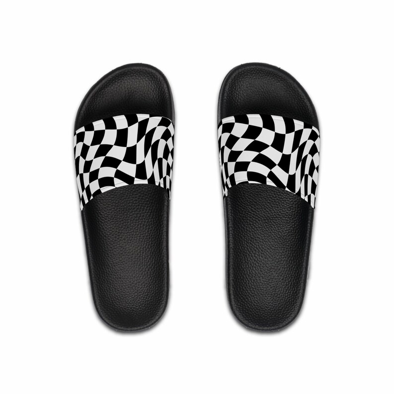 Chic Checkered Slide Sandals for Men, Casual Summer Footwear, Beach ...