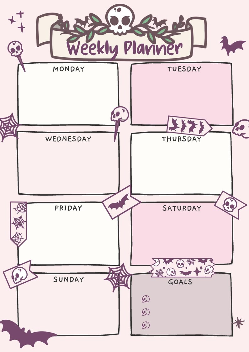 Spooky Cute Weekly Planner – Printable PDF - Etsy