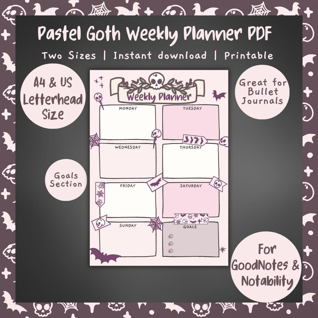 Spooky Cute Weekly Planner – Printable PDF - Etsy