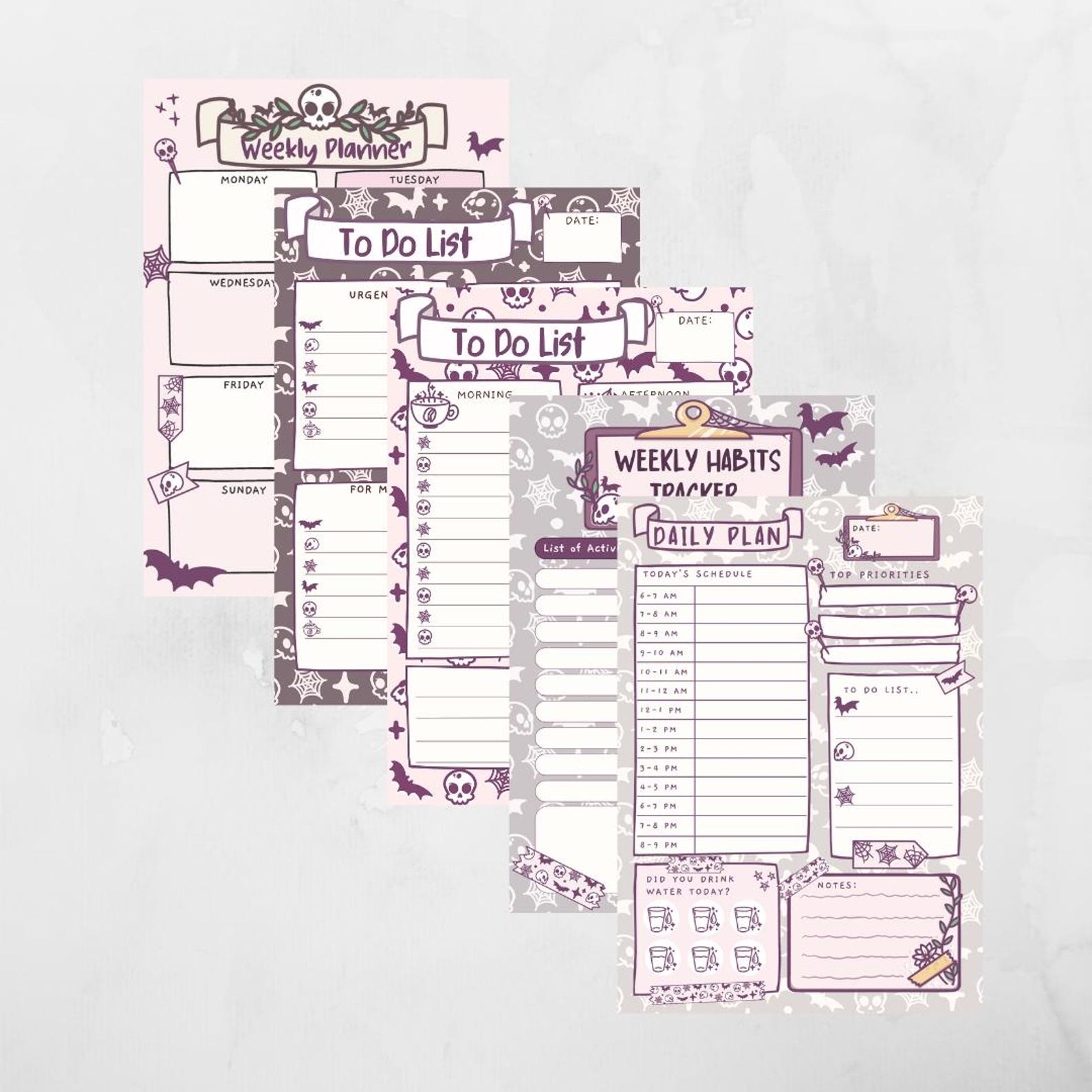 Spooky Cute Planner Bundle | 13-page Printable Set in A4 and US Letter ...
