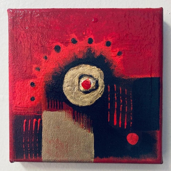 OMEN Small Original Abstract Painting 6 X 6 | Etsy