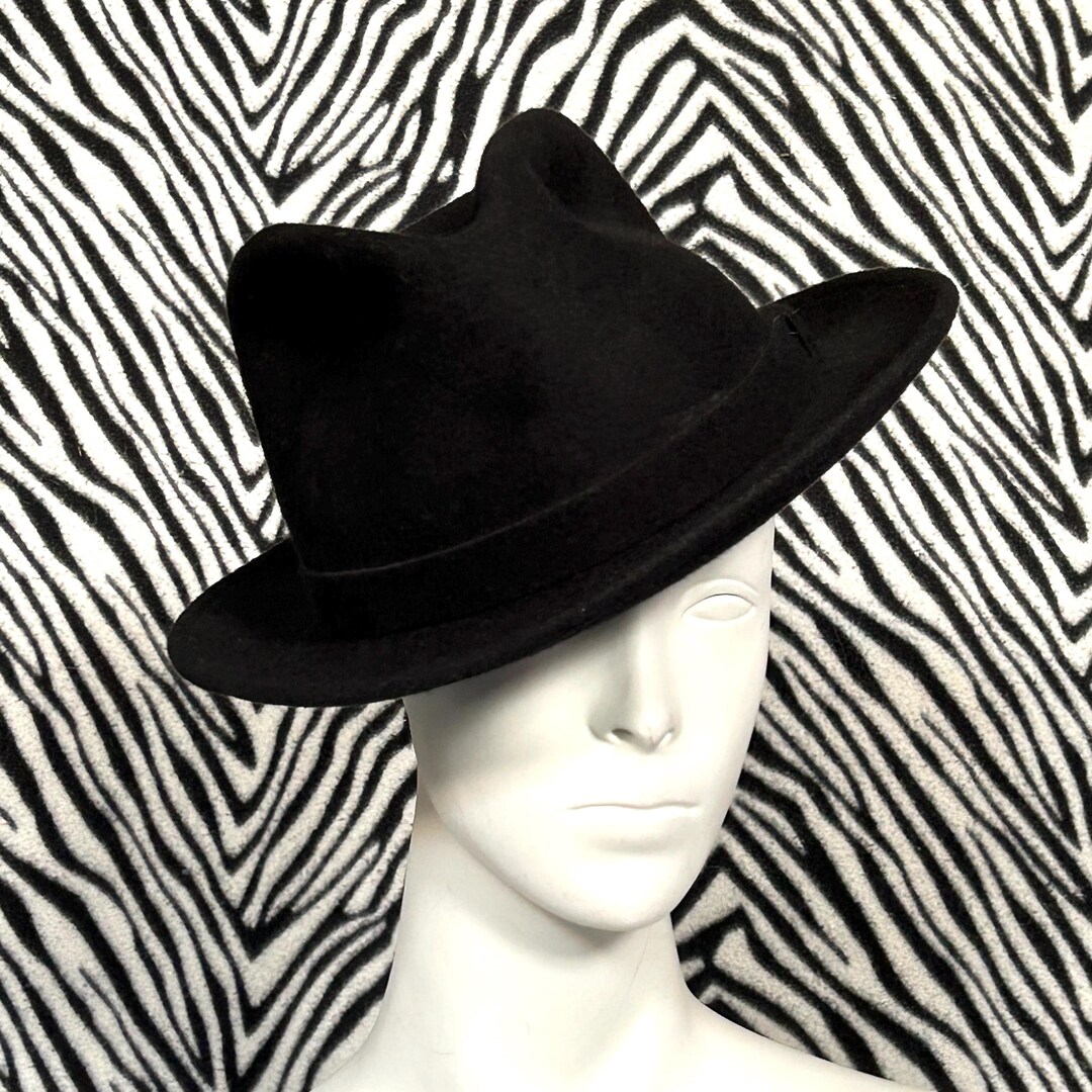 THE STRANGER Vintage Mens Black Bollman Wool Country Gentleman Fedora ...