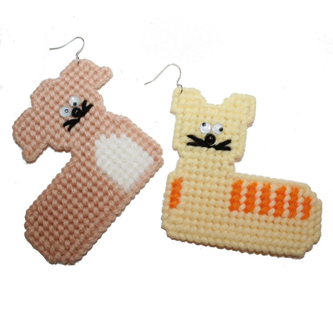 Super Kitsch Craft Earrings - Dog and Cat Earrings - Knit Craft Project ...