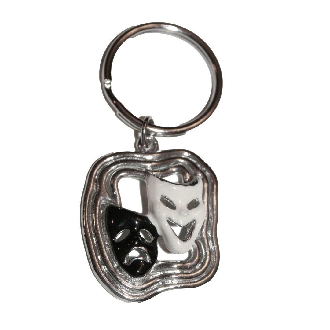90s Laugh Now Cry Later Theater Masks Keychain - Retro Keychain ...
