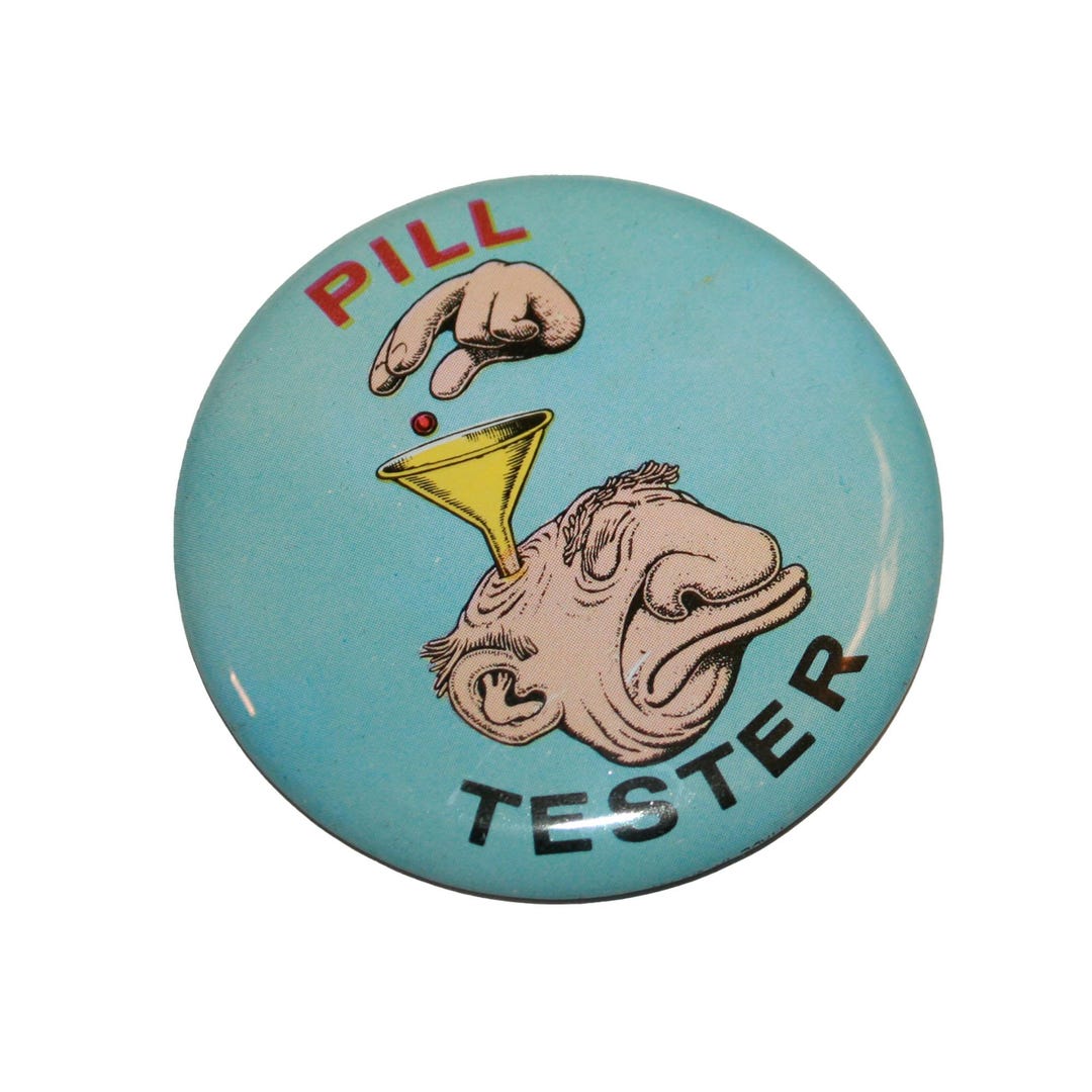 Vintage 60s Mad Magazine Big Button - Pill Tester - Authentic ...