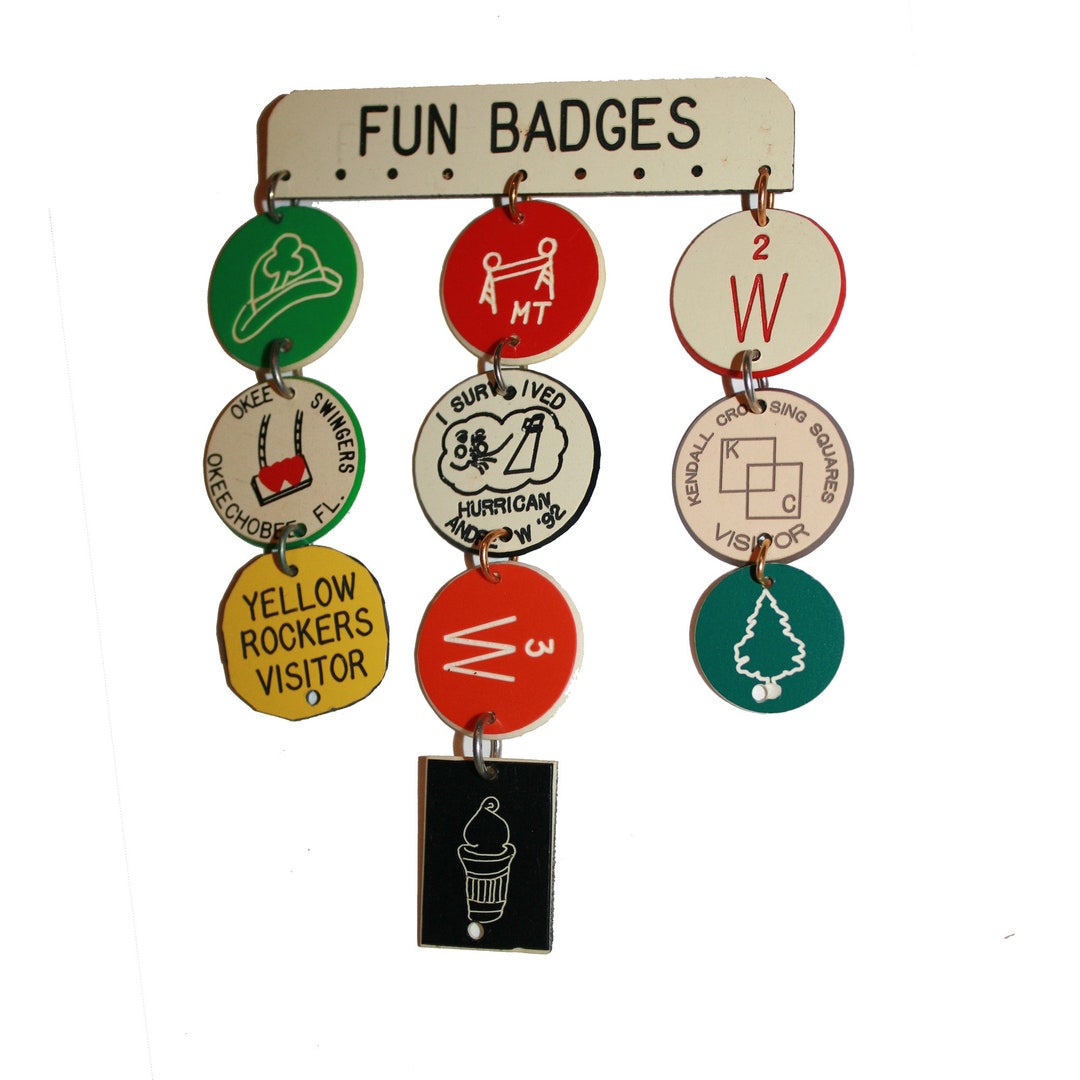 Big Vintage Square Dancing Pins - Fun Badges - Collectible Pins Vintage ...