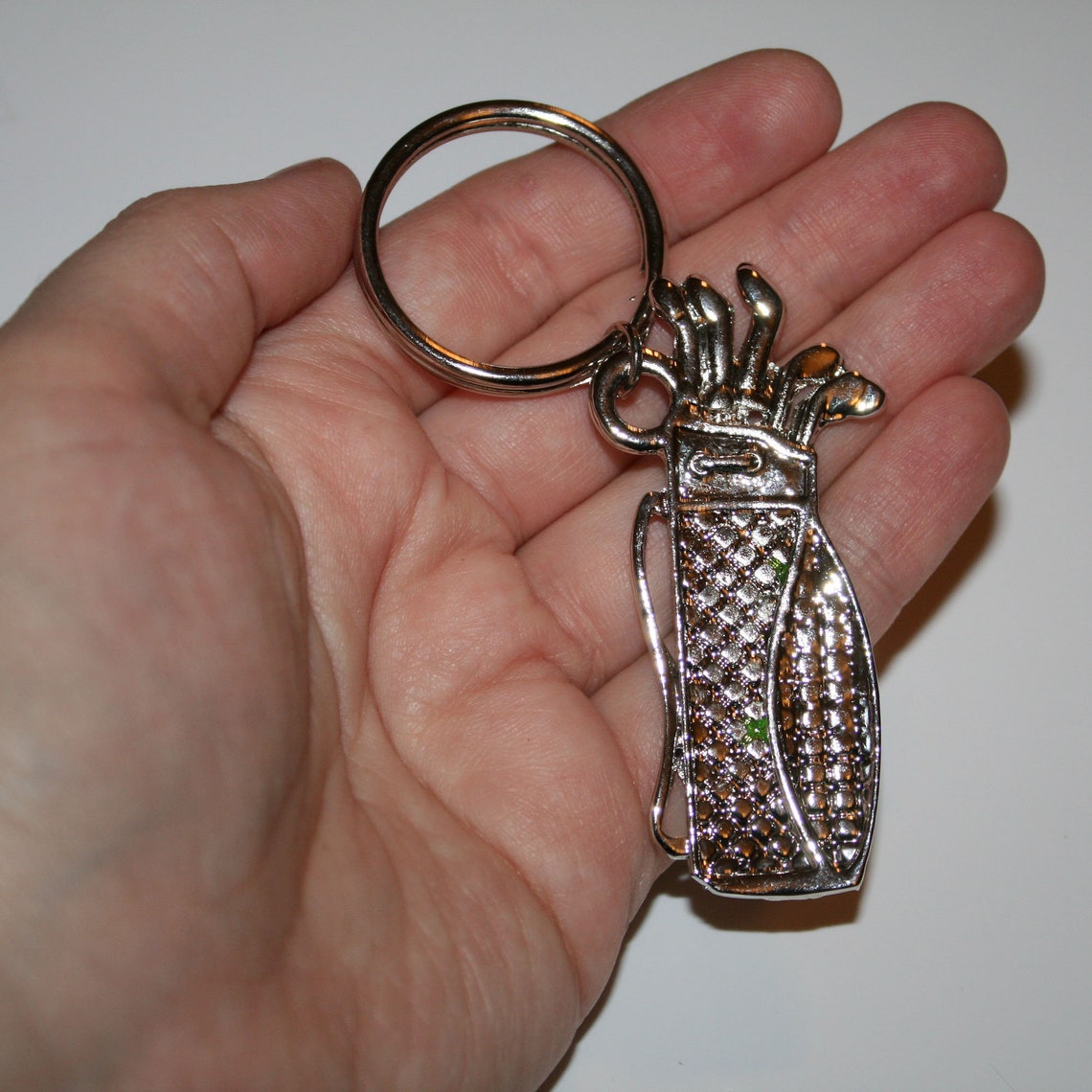 90s Vintage Enamel Holographic Golf Keychain - Keychain Collectible Key ...