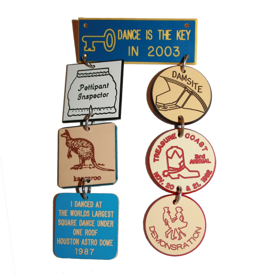 Big Vintage Square Dancing Pins - Petticoat Snatcher - Collectible Pins ...
