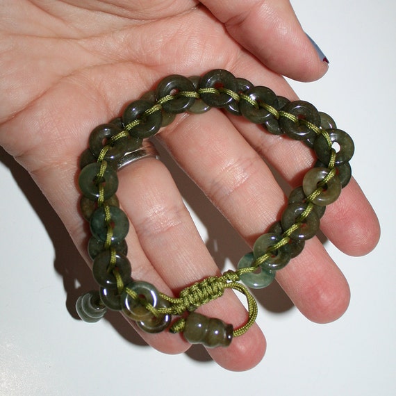 Vintage Carved Jade Bracelet - Vintage Jade Jewelry C… - Gem