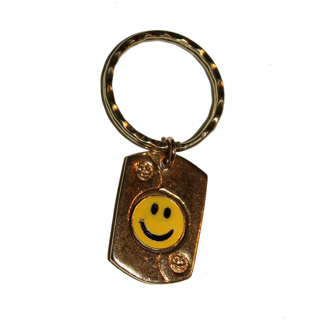 90s Vintage Happy Face Keychain - Retro Keychain Collectible Key Chain ...