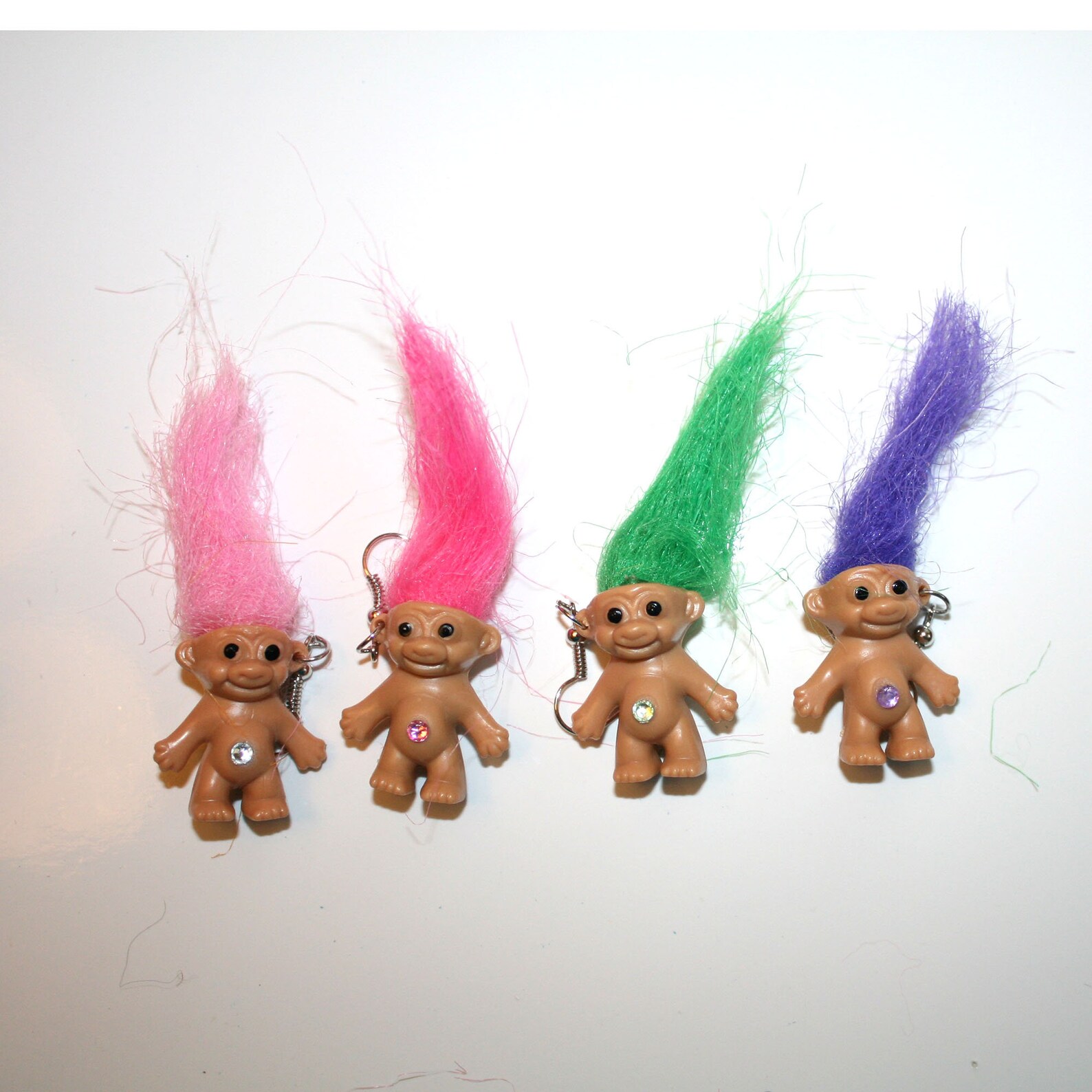 90's Vintage Troll Doll Earrings - RARE Earrings Gem Troll Gem Belly ...
