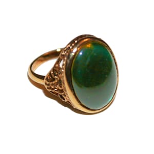 Vintage 70s Red or Green Glass Ring - 70s Style Ring Pirate Ring Gold ...