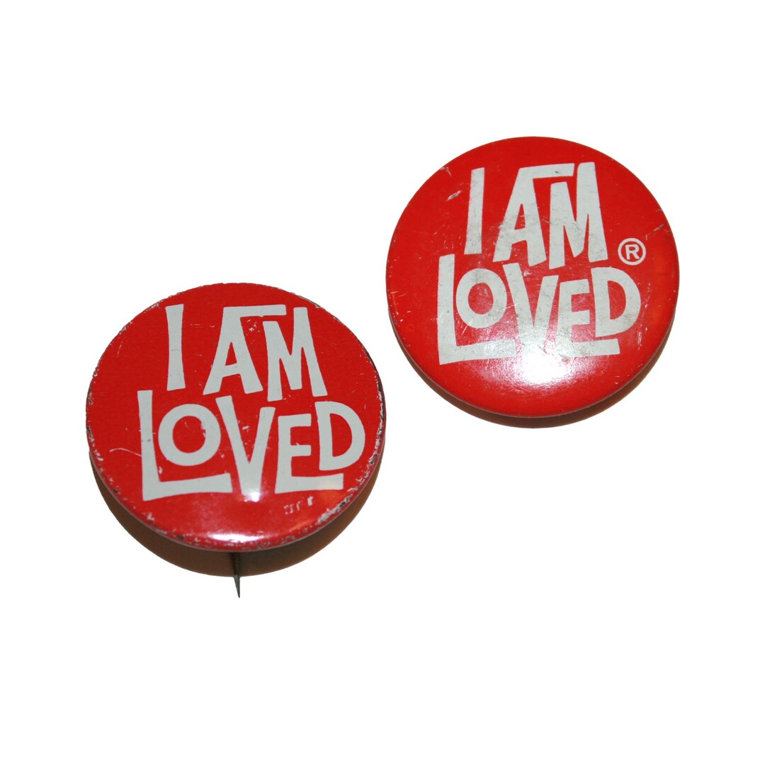Vintage 1970s I Am Loved Pin Set - Wells Inc Love Campaign Collectible ...