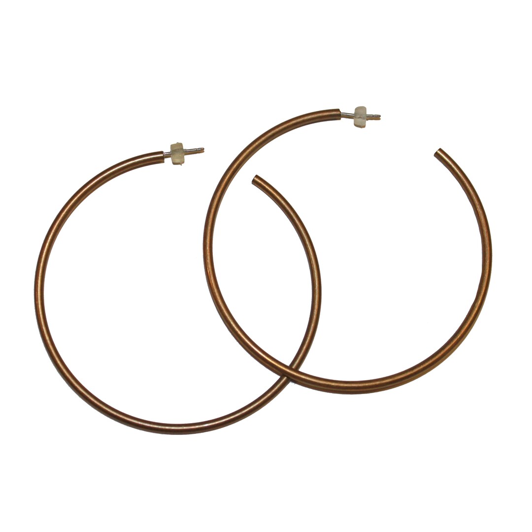 Big 90s Vintage Large Brass Hoop Earrings - Brass Hoops Extra Large ...
