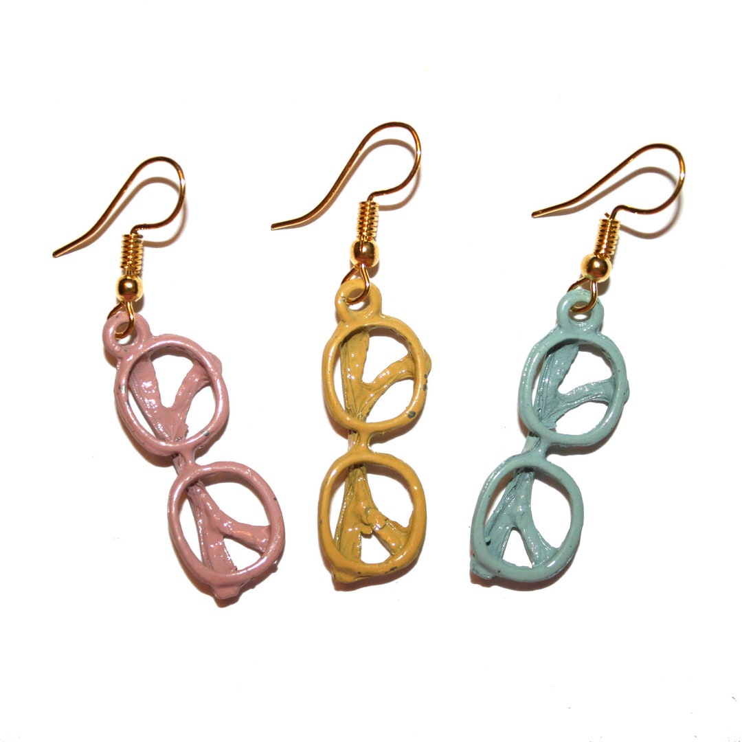 Tiny Glasses Earrings - Tiny Eyeglasses Eye Glasses Earring Frames ...