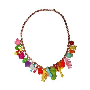 Charm Explosion Necklace - Vintage Kitsch Charm Necklace Cracker Jack ...