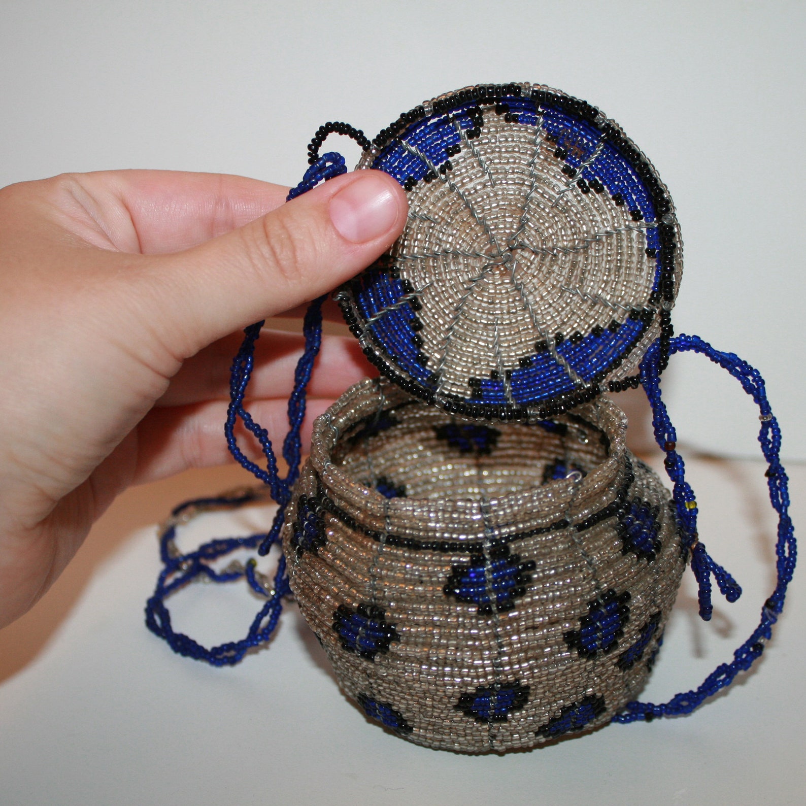 Vintage Beaded Purse Small Beaded Basket Purse Polka Dot - Etsy