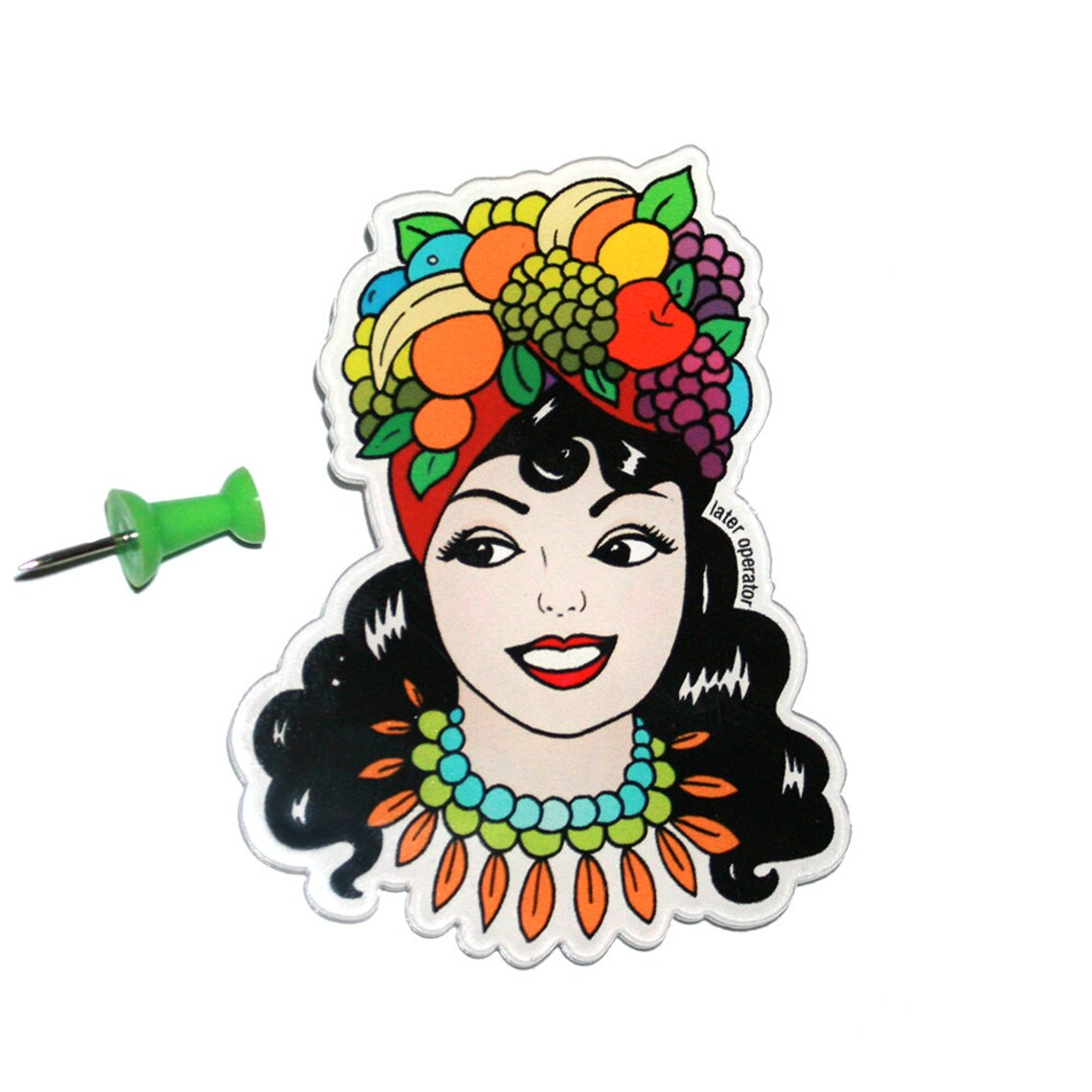Carmen Miranda Brooch - Handmade Laser Cut Acrylic Brooch - Original ...