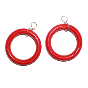 Vintage red hoop earrings store