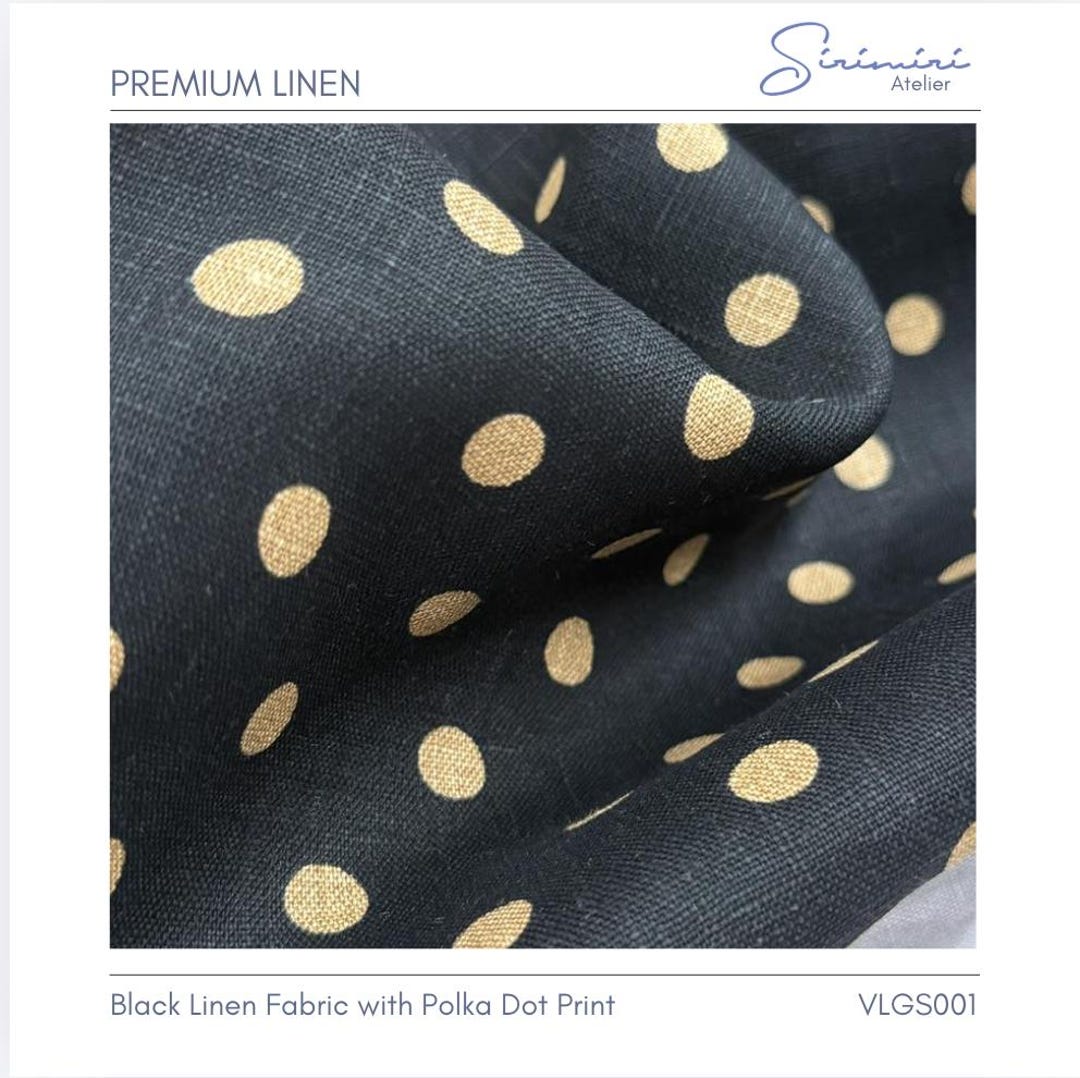 Delwyn Polka Linen | Premium Natural Linen Fabric With Soft Golden ...