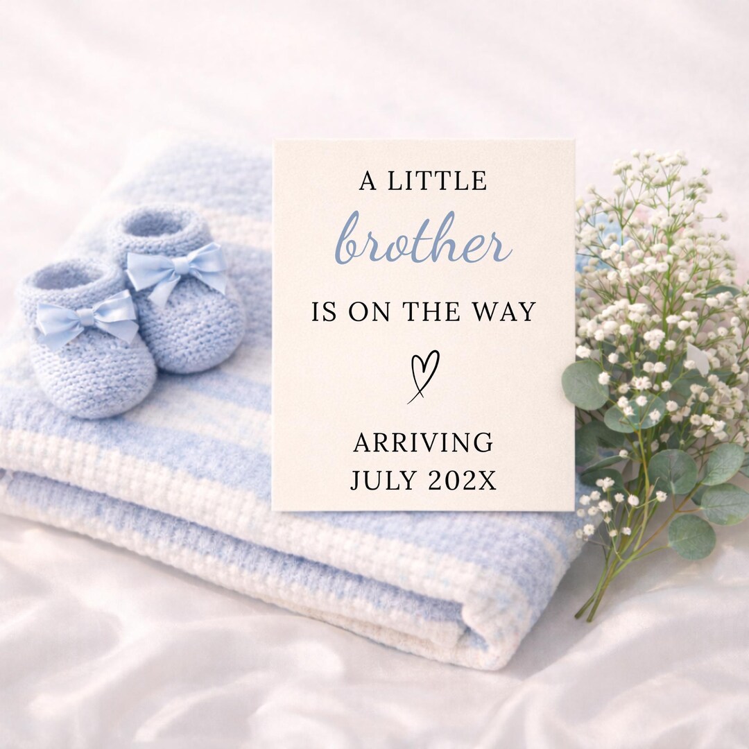 Little Brother Pregnancy Announcement Template, Editable Social Media ...