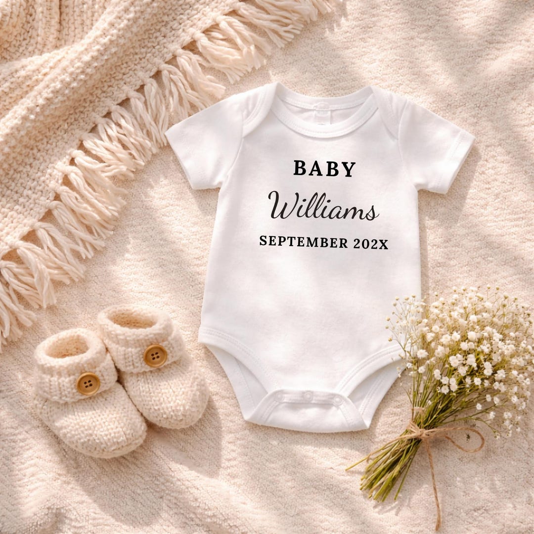 Minimalist Neutral Digital Pregnancy Announcement Template, Simple ...