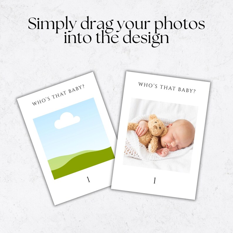 Who's That Baby Photo Game, Editable Fun Guess Who Game, Minimalist ...