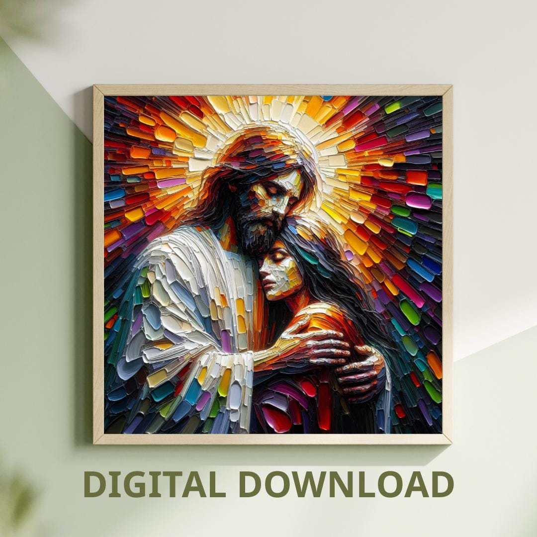 Loving Embrace, Jesus Hugging Woman, Digital Download, Jesus Christian ...