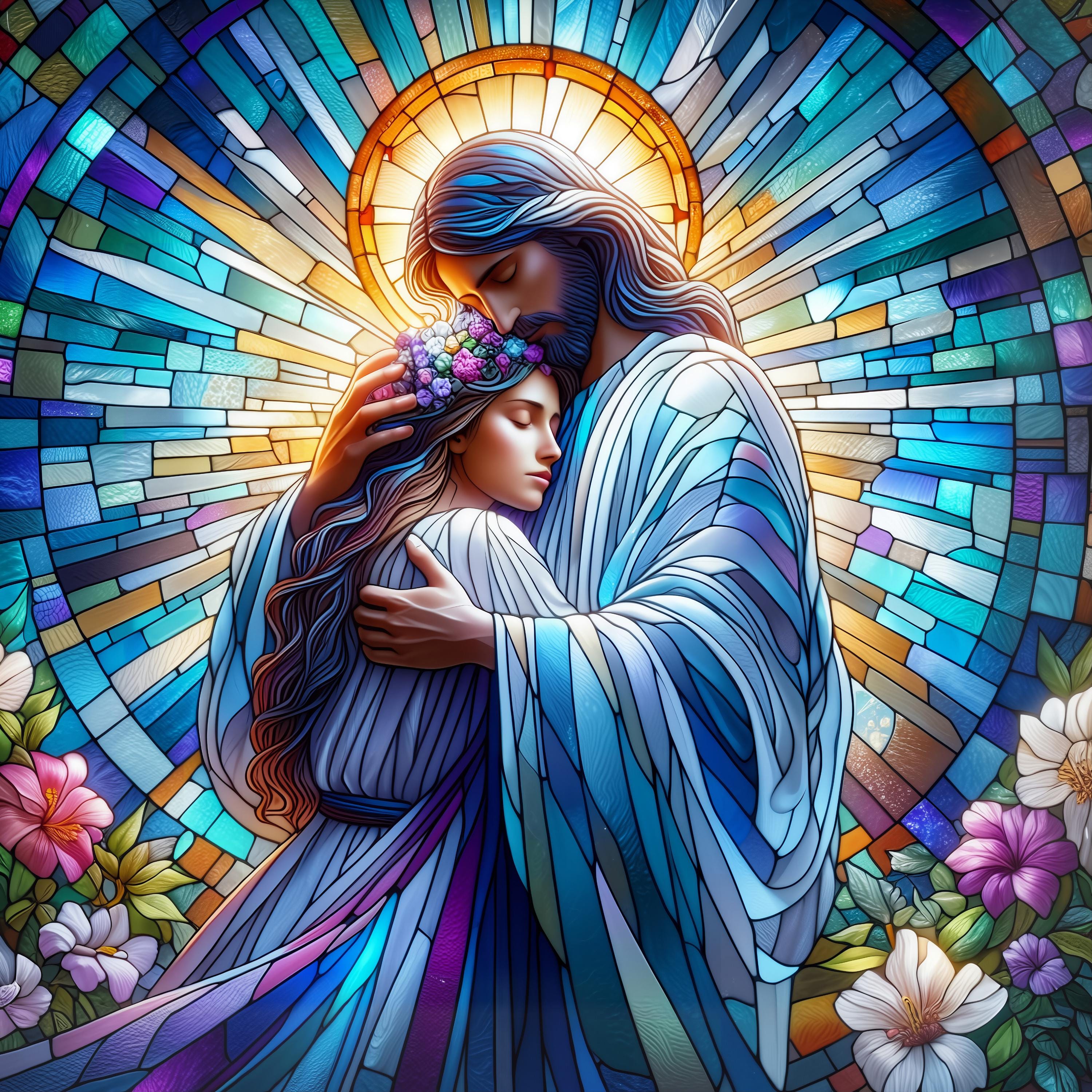 Jesus Loves You – Inspiring Painting of Jesus Hugging a Woman ...