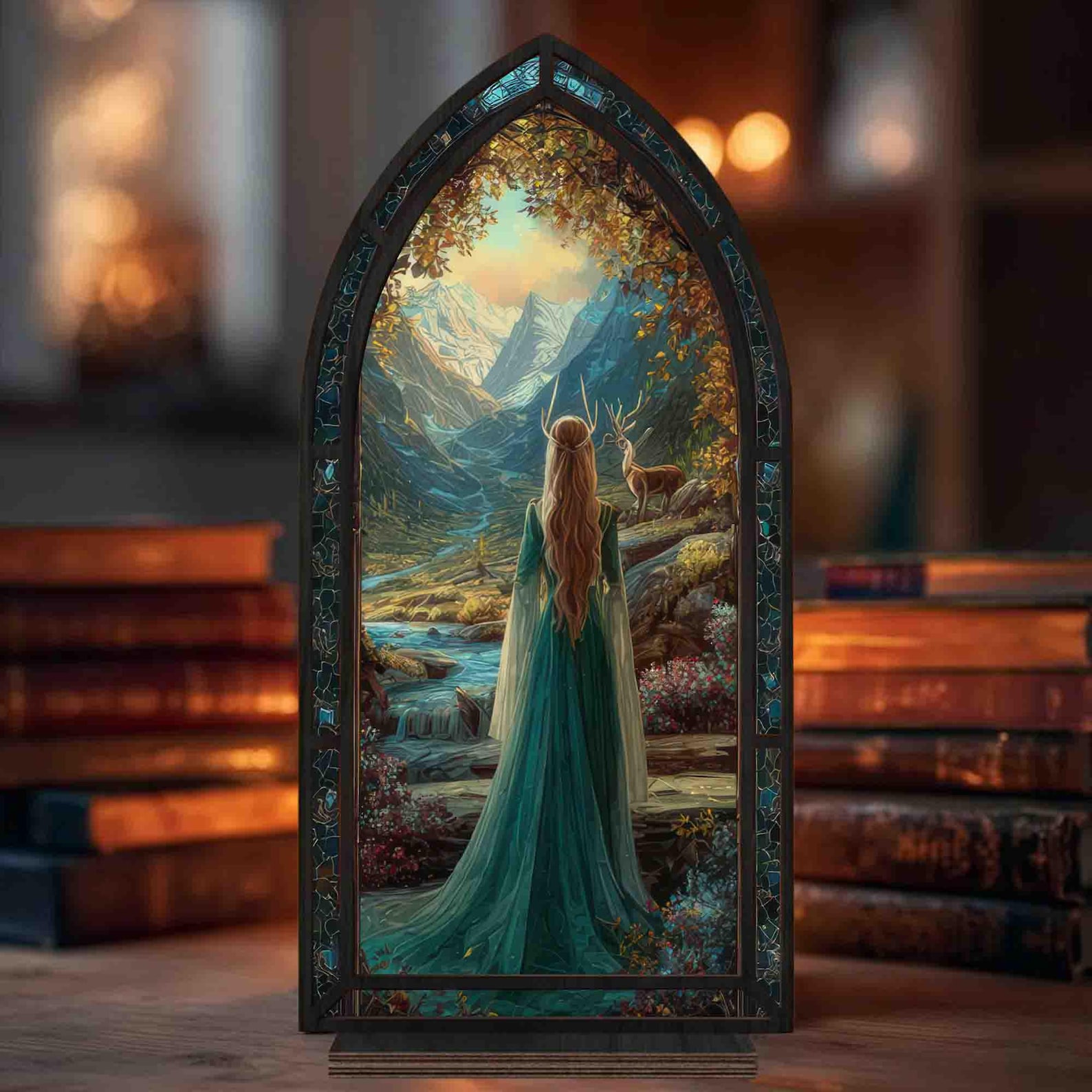 Aelin Book Nook, Throne of Glass Library Book Nook, Fantasy Suncatcher ...