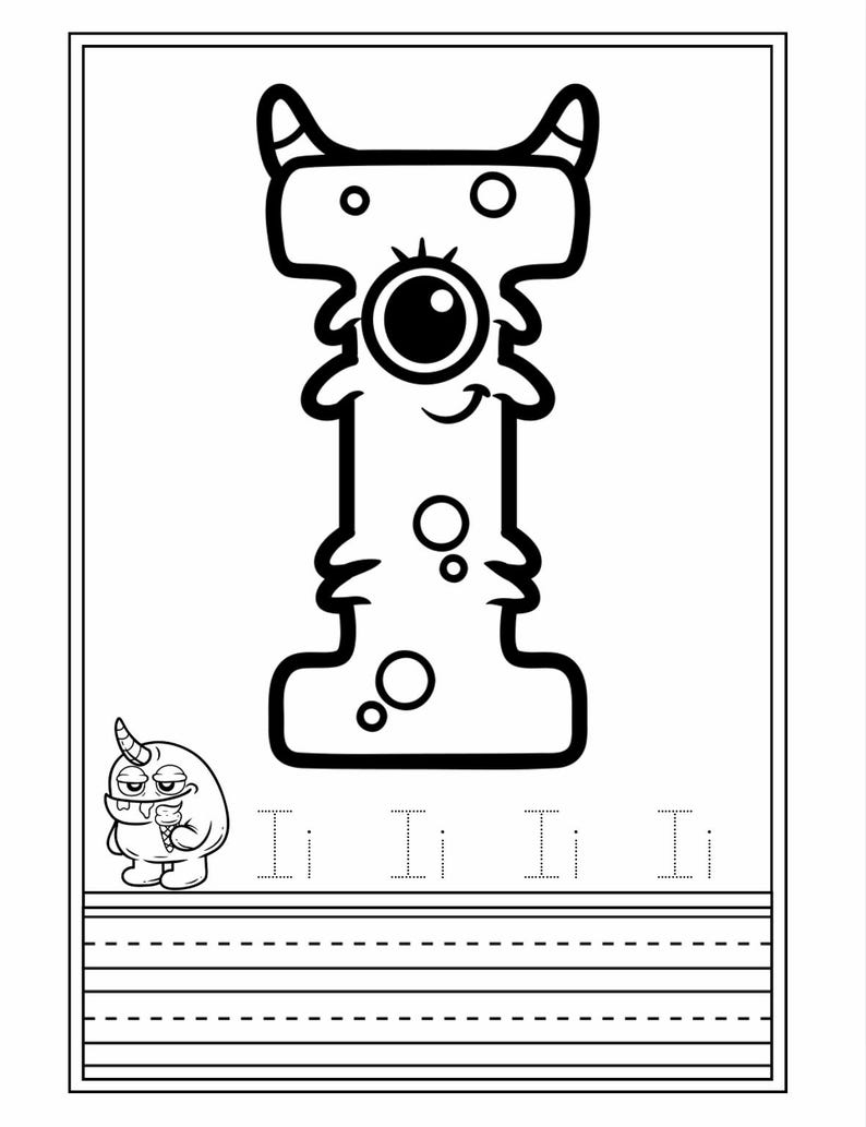 Moster Alphabet Coloring & Tracing Pack - A to Z Printable Activity ...
