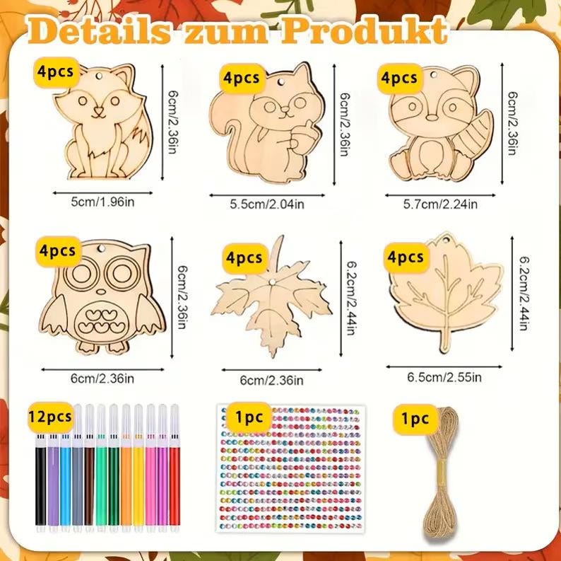 Animal Craft Kit for Kids, Wooden DIY Craft Set, Kids Art Kit, Window ...