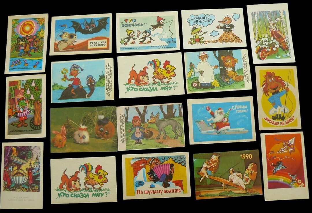 Vintage Set USSR Pocket Calendar. Cartoons and Fairy Tales - Etsy