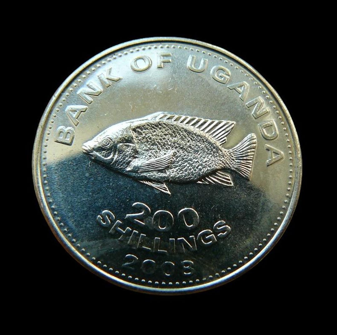 Coin Uganda 200 Shillings, 1998 - 2008 Perch Fish - Etsy