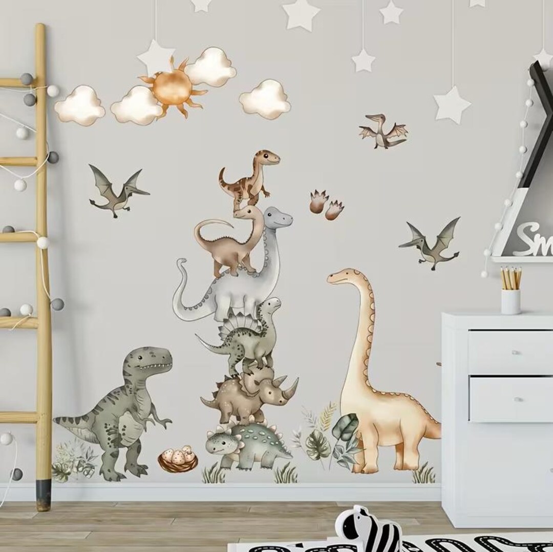 Cute Cartoon Forest Animals & Dinosaurs Wall Stickers | Self-adhesive ...