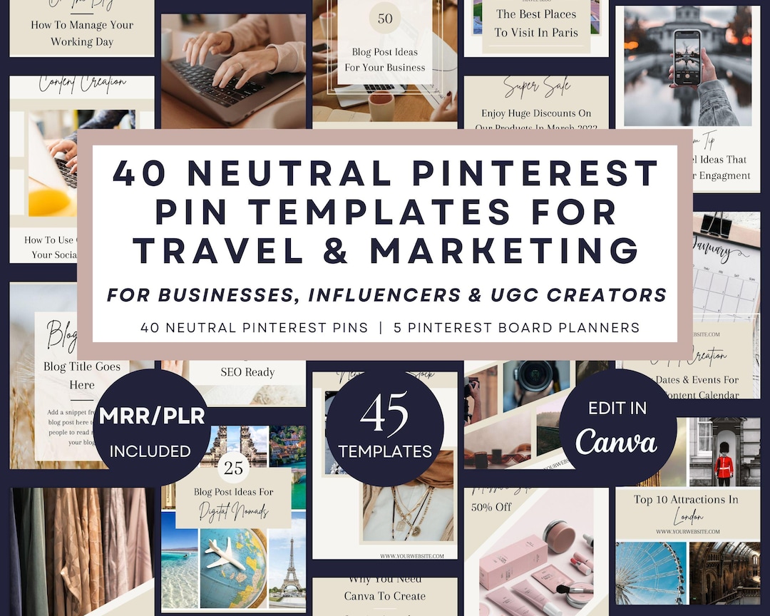 40 Pinterest Pin Templates | Canva Pinterest Board Planner | Done for ...