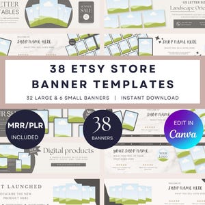 Etsy Shop Banner Template Bundle, 38 Editable Canva Banners &amp; Mockups ...