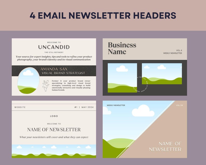 Email Signature & Newsletter Header Canva Templates | Business Email ...