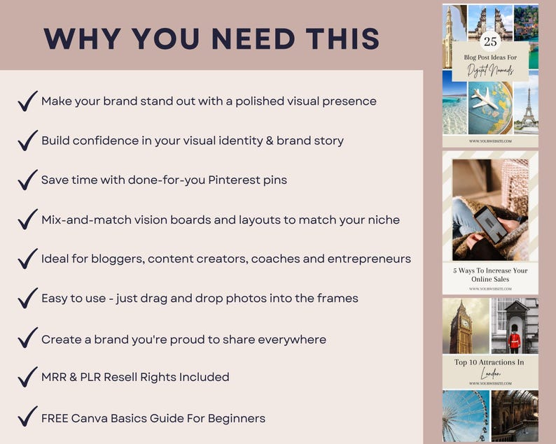 40 Pinterest Pin Templates | Canva Pinterest Board Planner | Done for ...