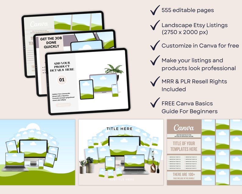 120 Canva Product Mockup Templates for Coaches & Course Creators, Etsy ...