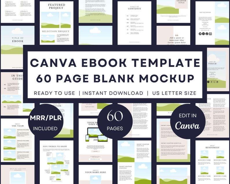PLR Canva Ebook Template, Book Template for Resell, DFY E-book ...