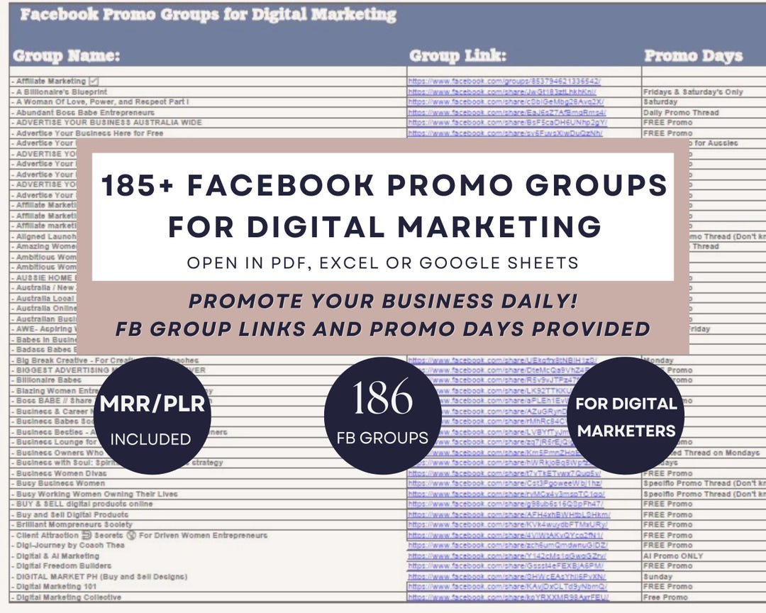 185+ Facebook Promo Groups for Digital Marketing, Free Promotion Days ...