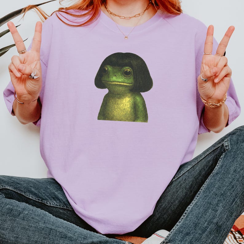 Frog Face With Bob Haircut Meme Shirt - Etsy Canada